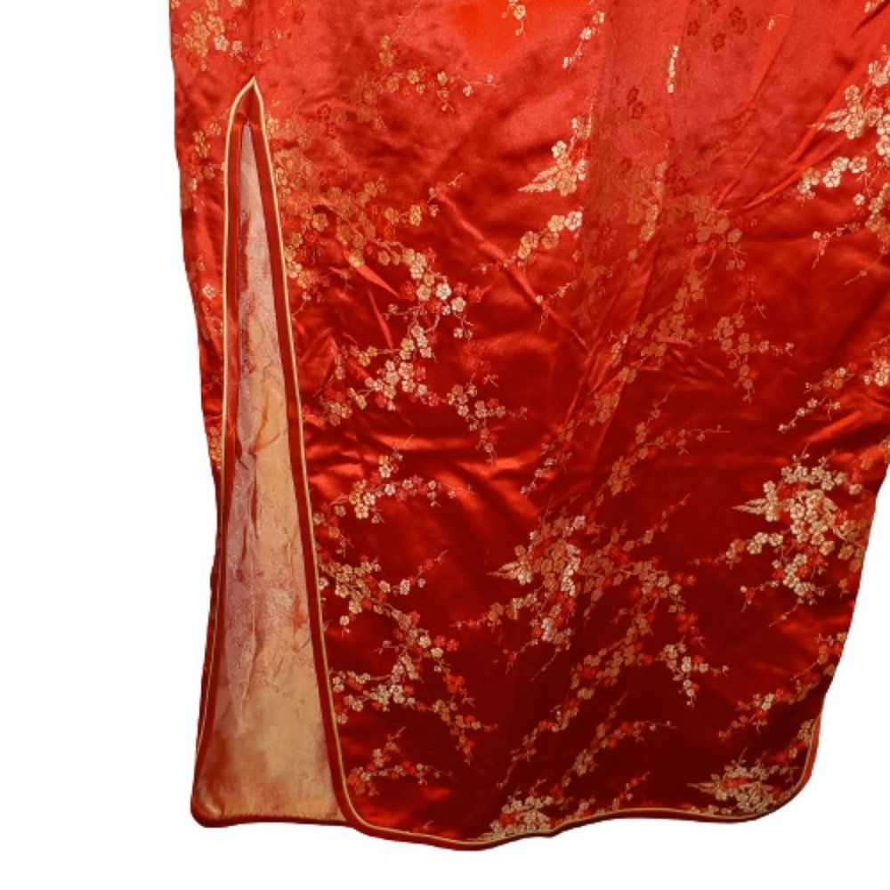 Vtg Chinese Dragon Traditional Asian Gown 38 8 M L - Gem